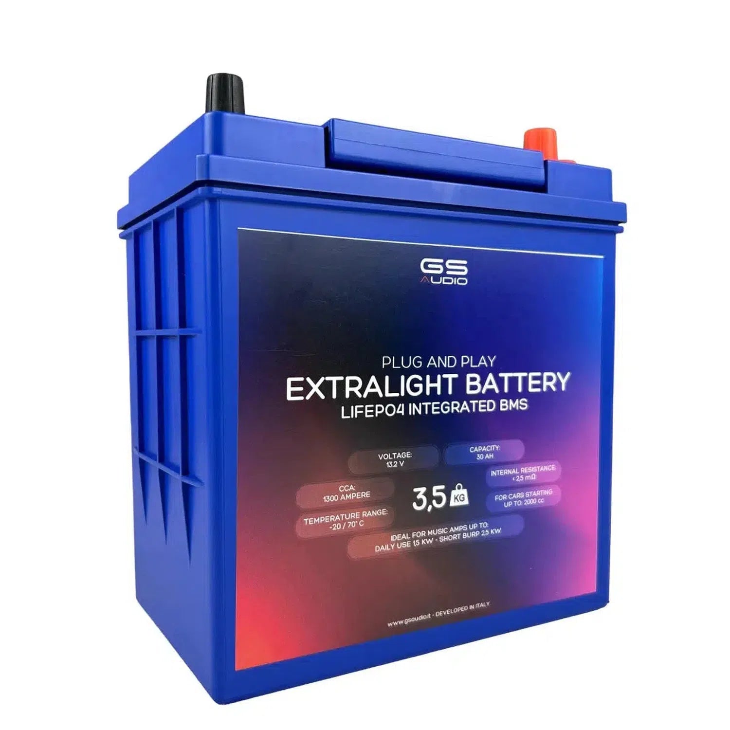 GS Audio Mini ISO LiFePO4 13,2V Extra Light 30Ah Lithium